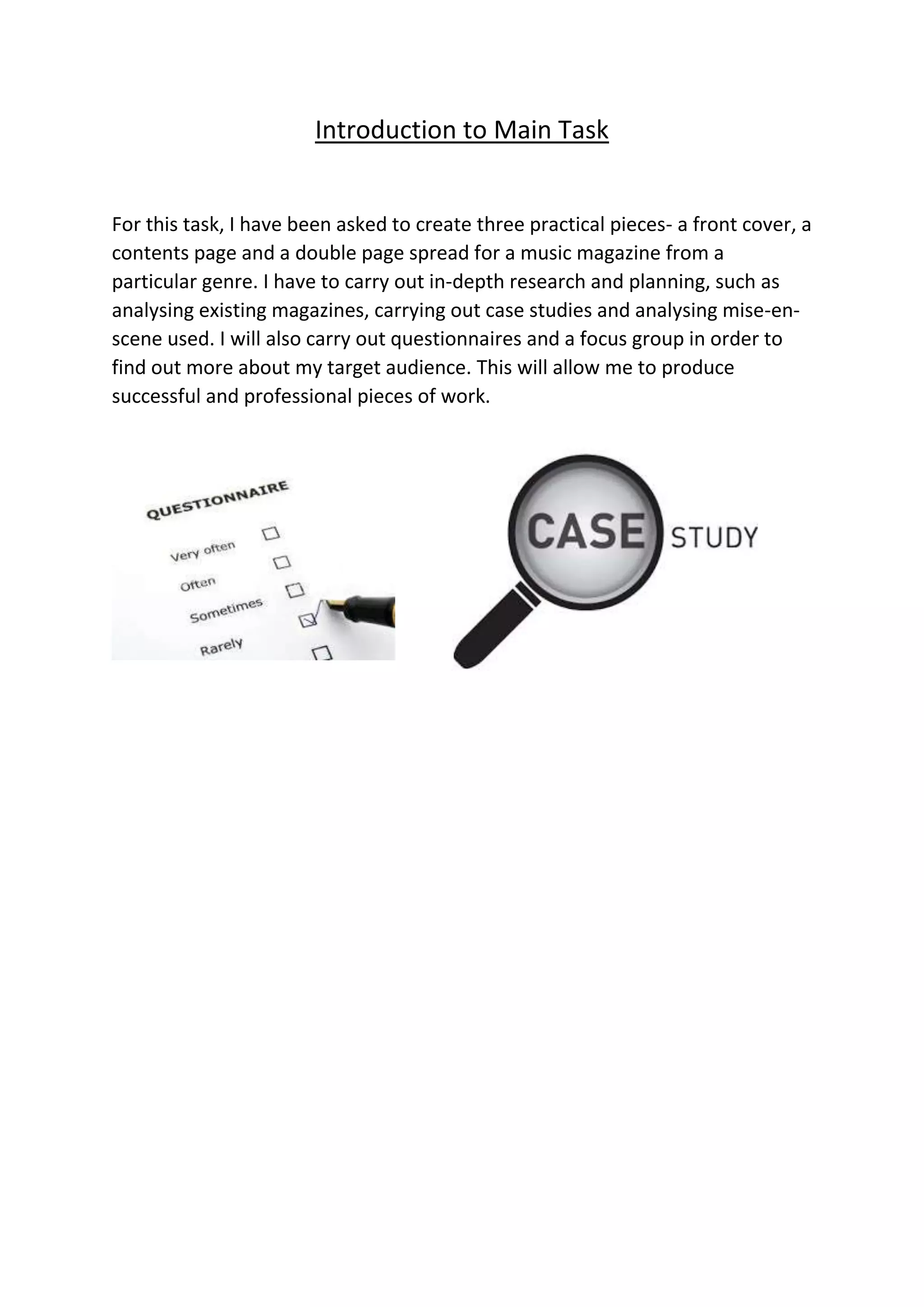 Introduction to main task | PDF