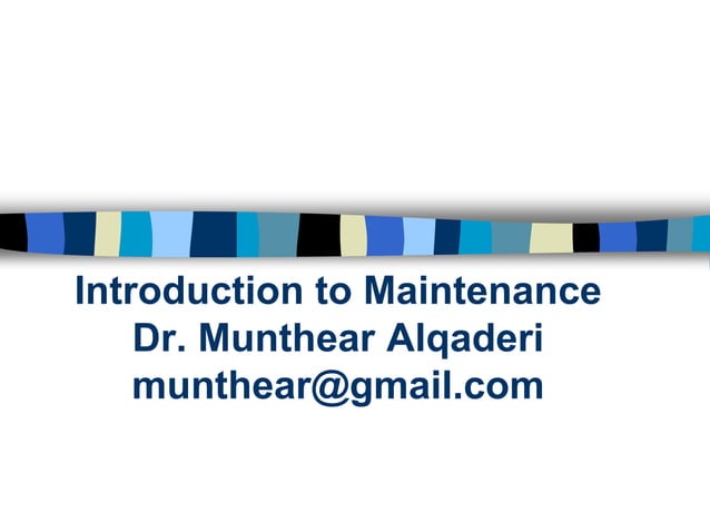 Introduction to maintenance | PDF | Mechanical and Industrial ...
