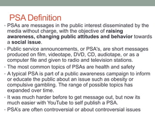 Introduction to making psa’s | PPTX