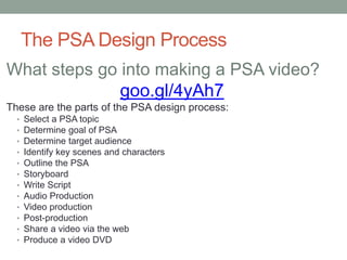Introduction to making psa’s | PPTX