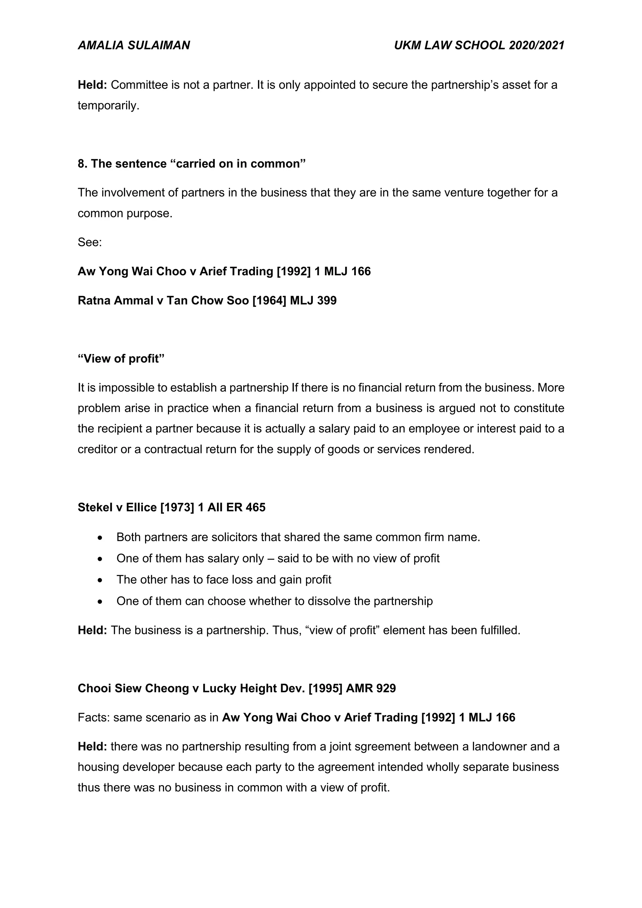 Introduction to malaysian law of partnership | PDF
