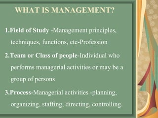 Introduction to Management - Basic concepts & fundamentals (An overview ...