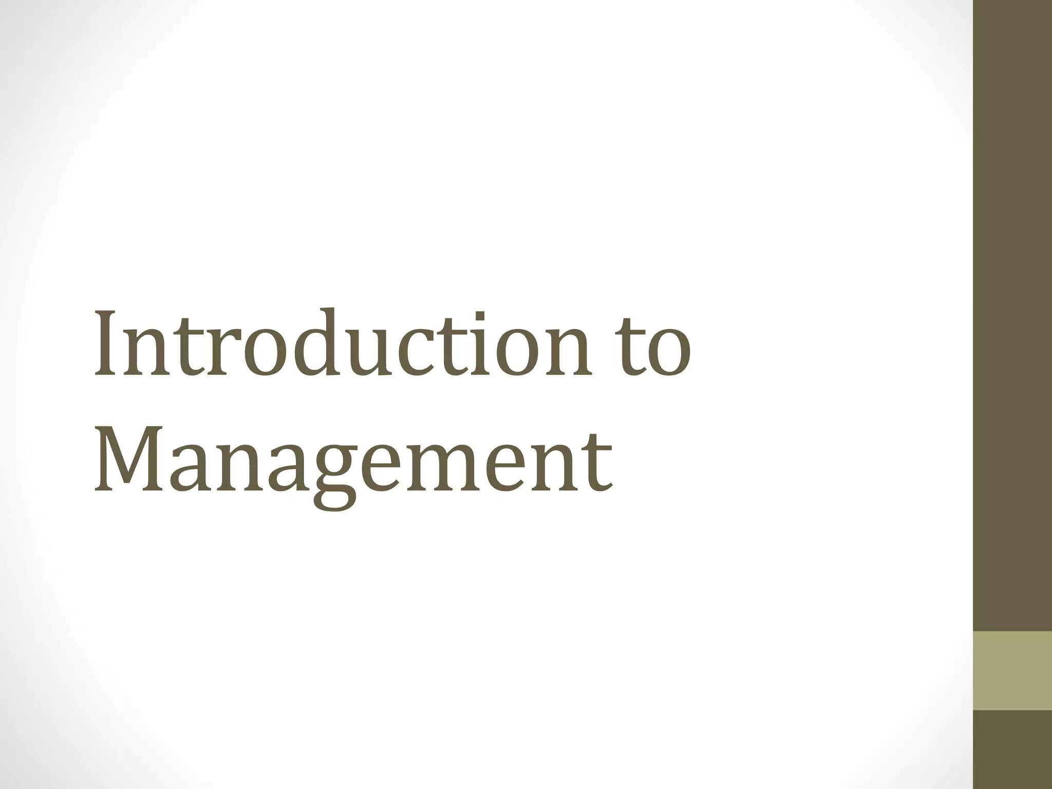 Introduction to management | PPT