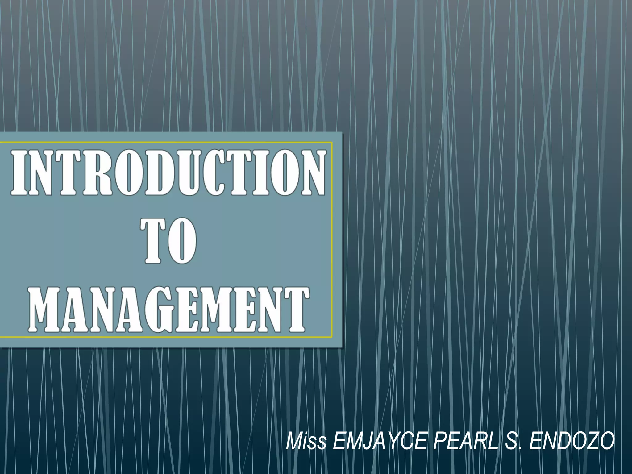 Introduction to management | PPT