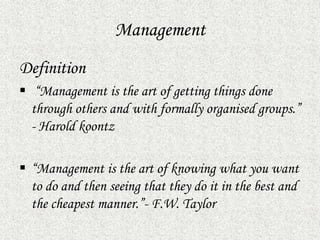 Introduction to management | PPT
