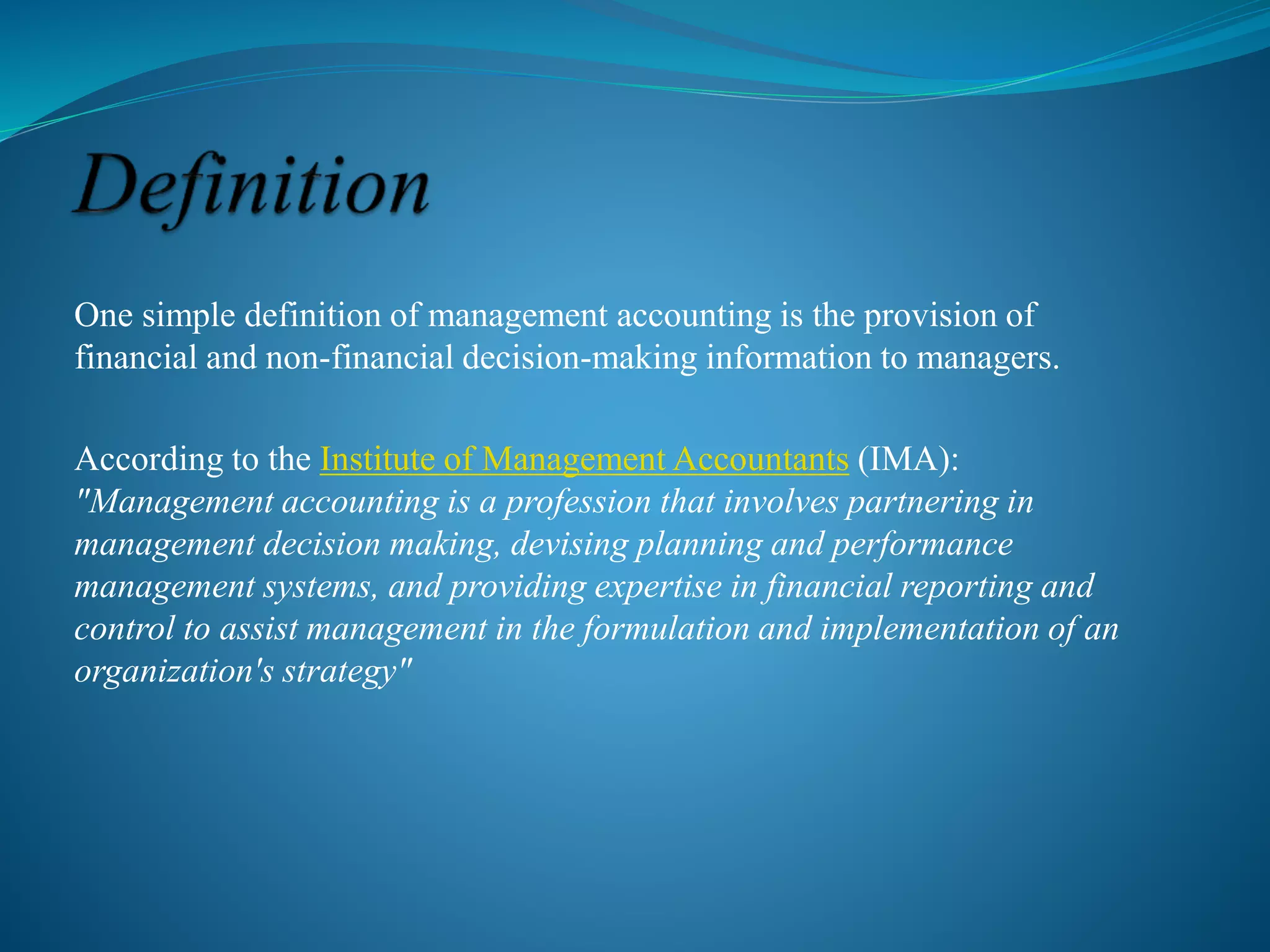 Introduction to management accounting | PPTX