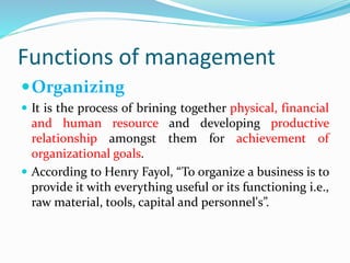 Introduction to management and organization | PPTX