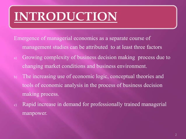 Introduction to managerial economics | PPT