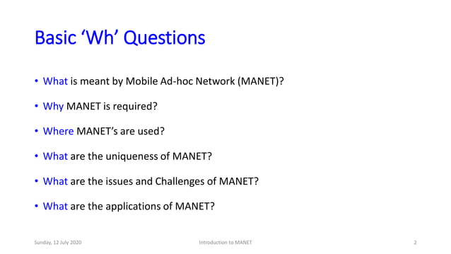 Introduction to MANET By Mr.Darwin Nesakumar A,M.E.,(P.hD) AP/ECE, R.M.K.Engineering College ...