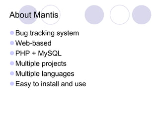 Introduction to Mantis | PDF