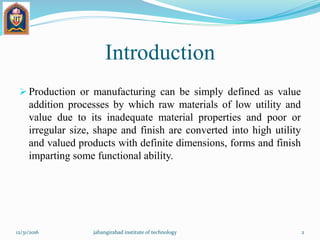 Introduction to manufacturing | PPT