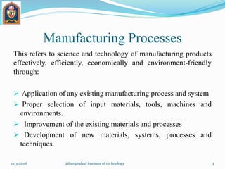 Introduction to manufacturing | PPT