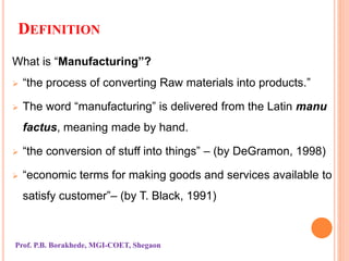 Introduction to manufacturing | PPSX