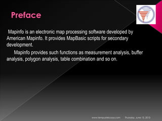 Introduction to mapinfo | PPTX