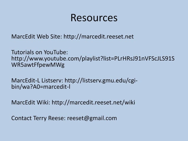 Introduction to MarcEdit | PPT