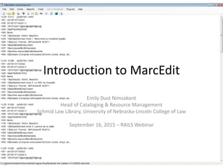 Introduction to MarcEdit | PPT