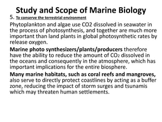 Introduction to marine biology (Dr Zubia Masood SBKWU) | PPTX