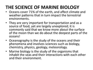 Introduction to marine biology (Dr Zubia Masood SBKWU) | PPTX