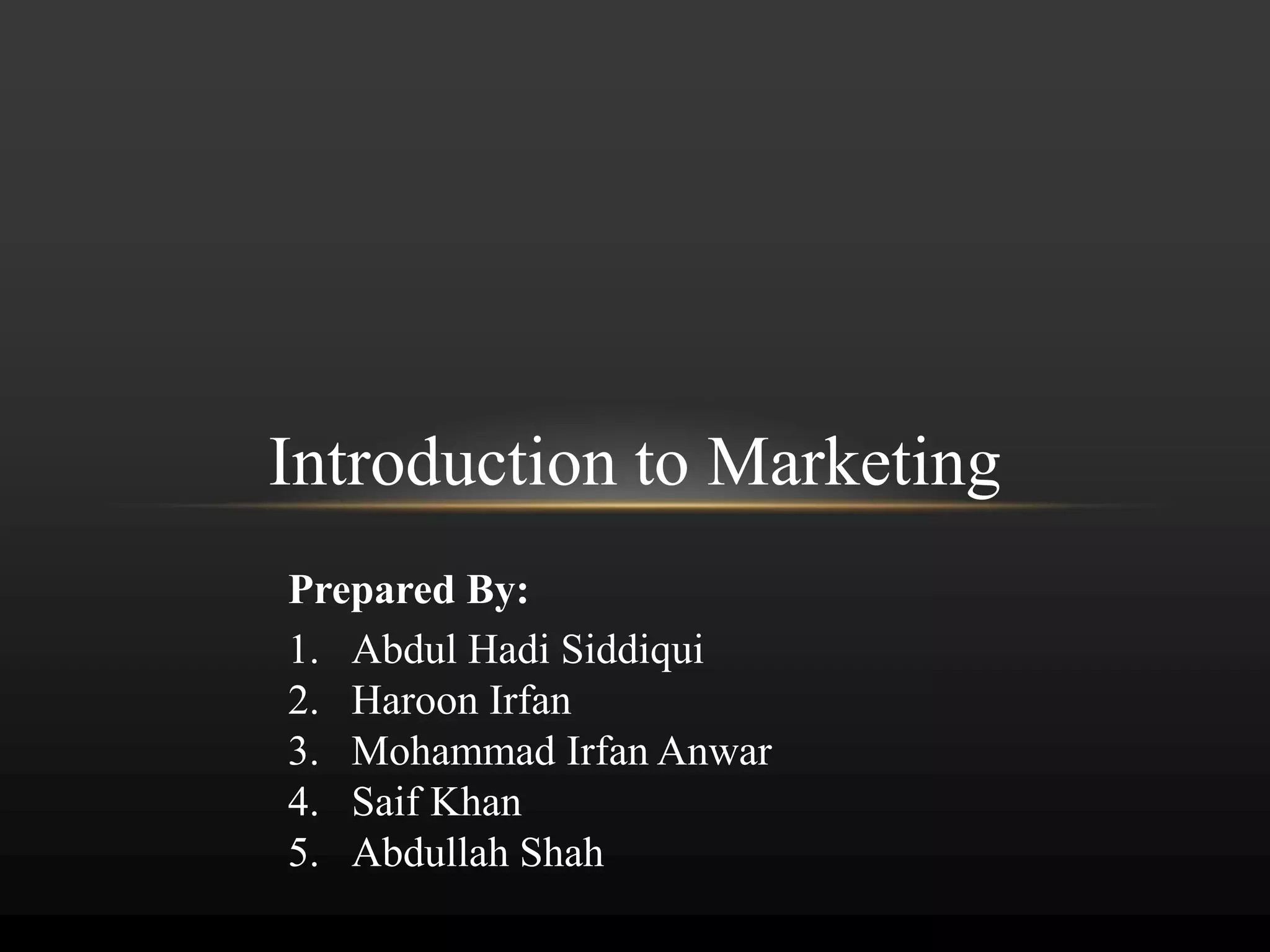 Introduction to marketing | PPT
