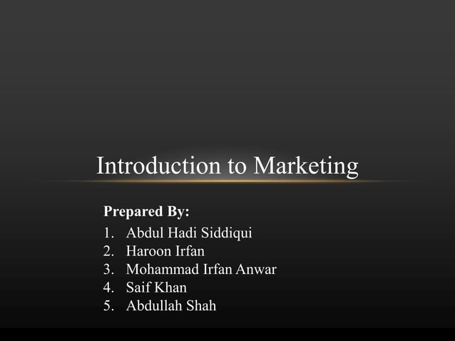 Introduction to marketing | PPT