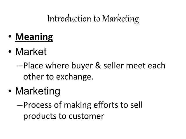Introduction to marketing | PPT