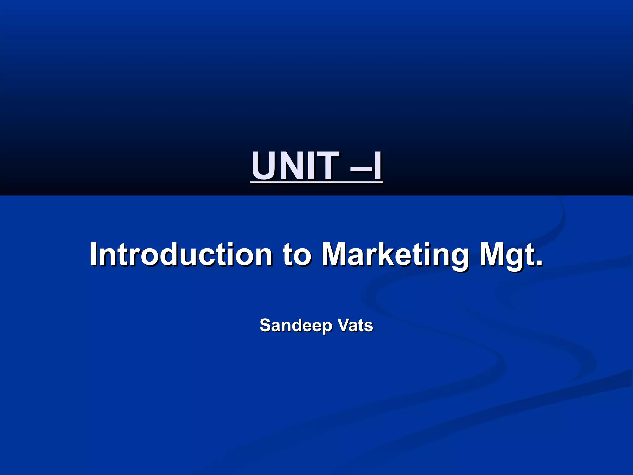 Introduction to marketing management | PPT
