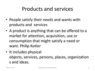 Introduction to marketing management | PPT