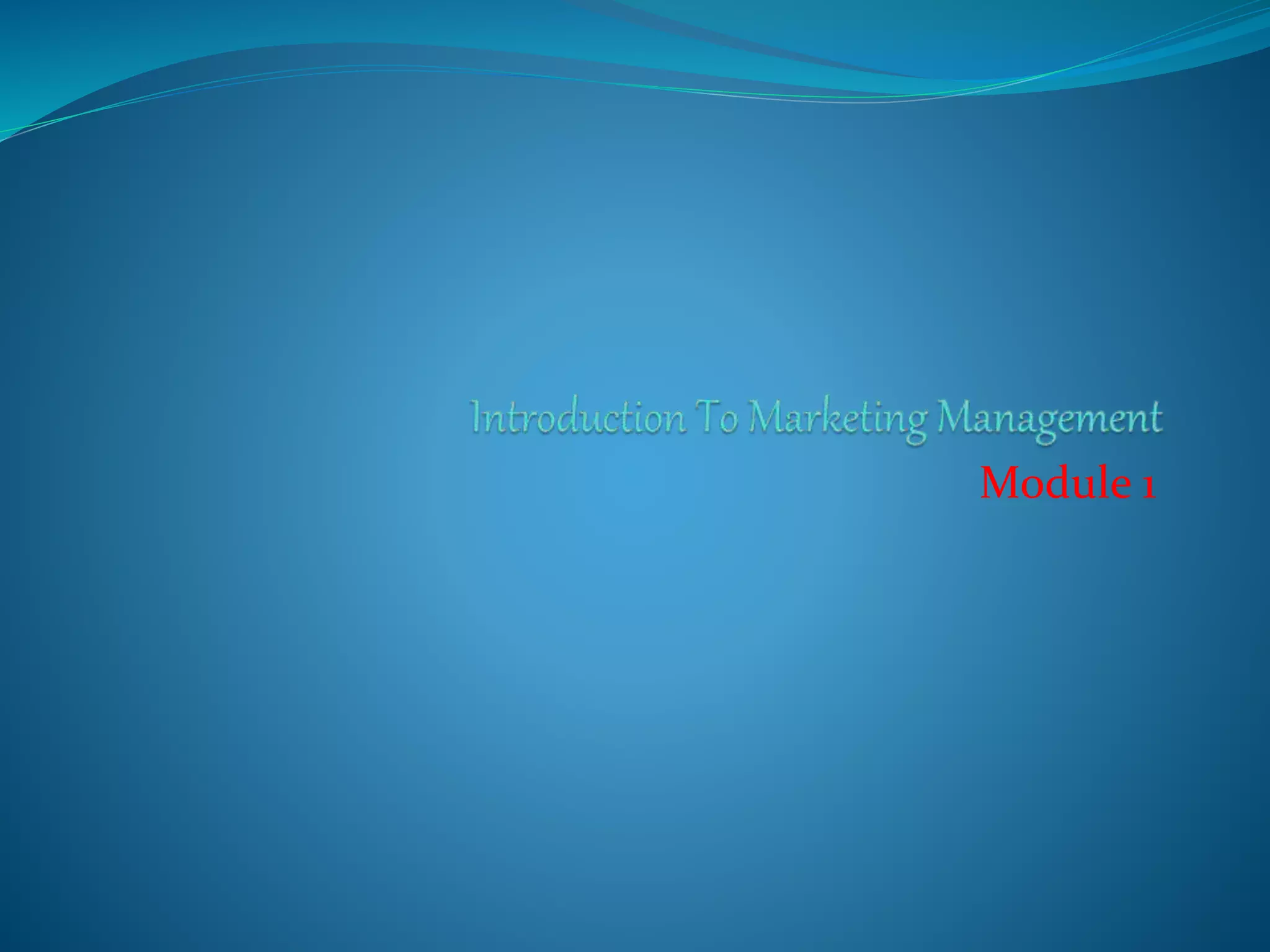 Introduction to marketing management | PPTX
