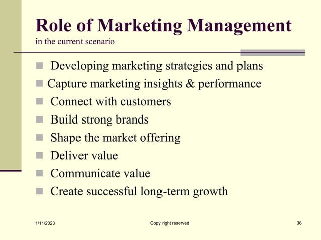 Introduction to Marketing Management.ppt | Marketing and Advertising ...