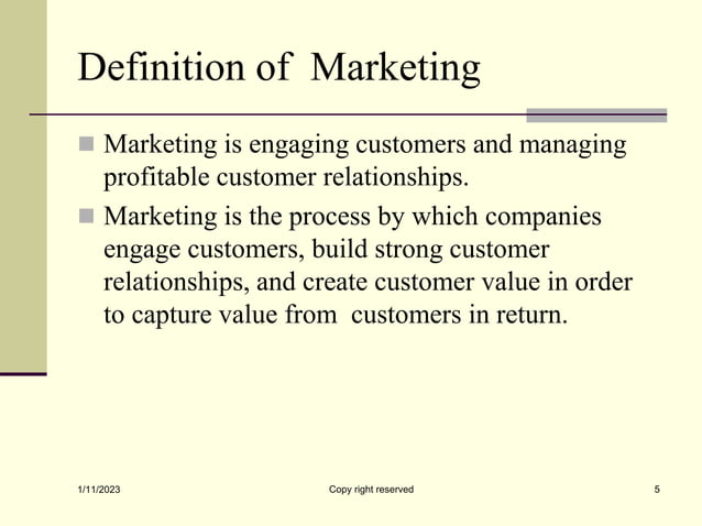 Introduction to Marketing Management.ppt | Marketing and Advertising ...