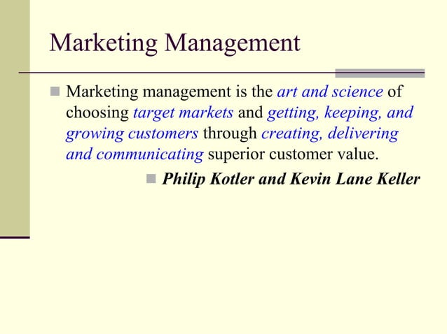 Introduction to Marketing Management.ppt | Marketing and Advertising ...
