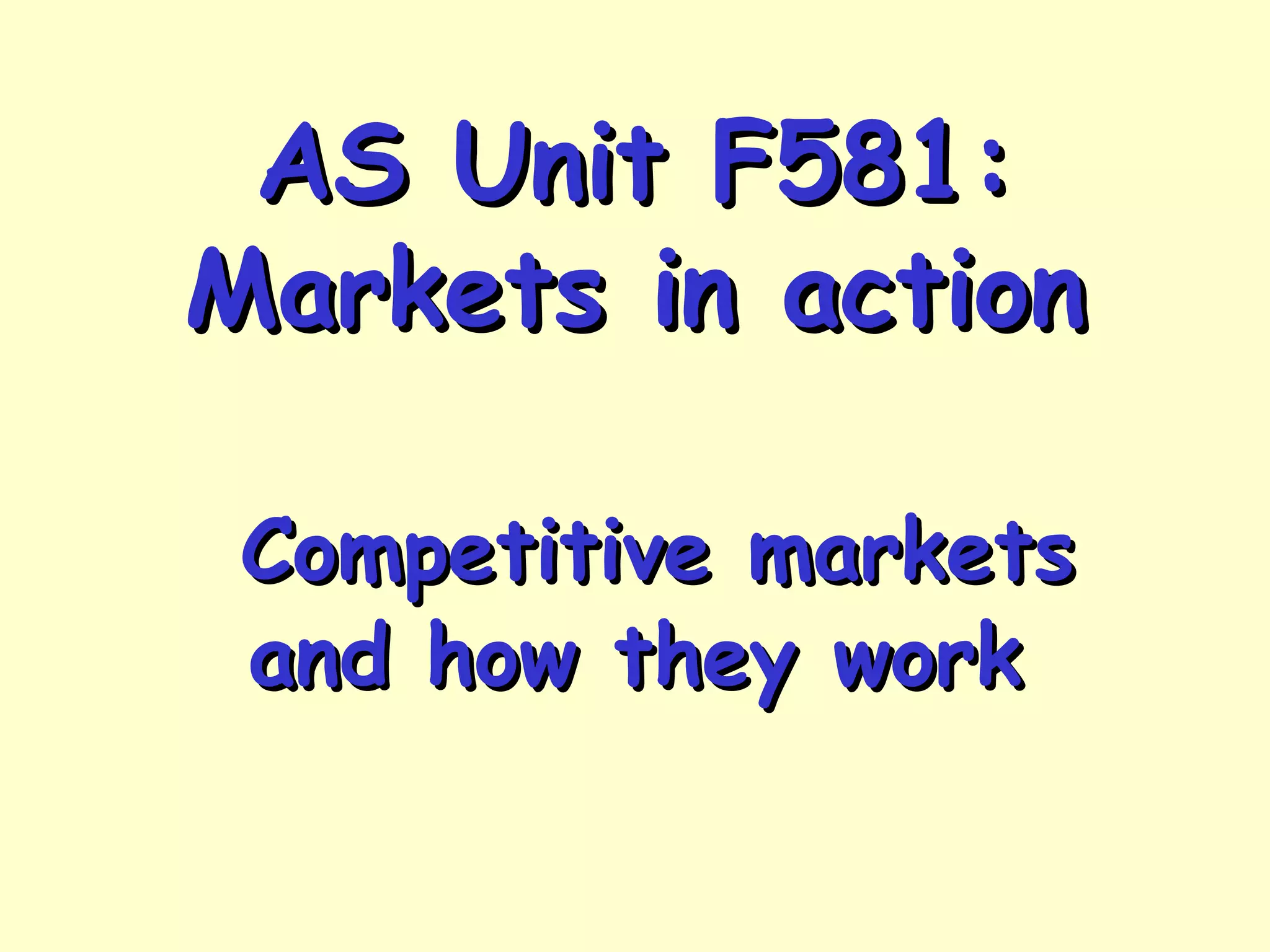 Introduction to markets | PPT