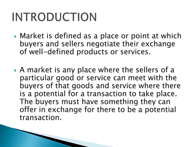 Introduction to markets and pricing strategies | PPT
