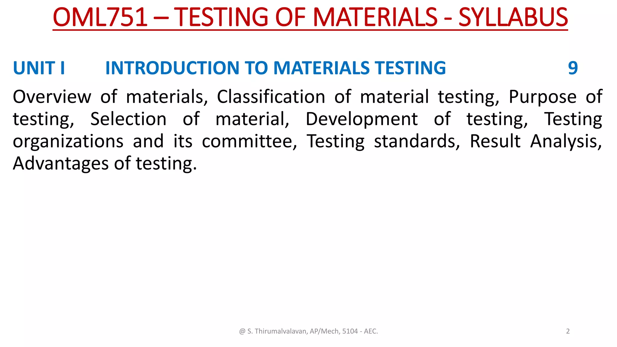 Introduction to Materials Testing | PDF