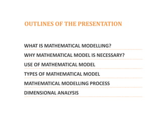 Introduction to mathematical modelling | PPTX