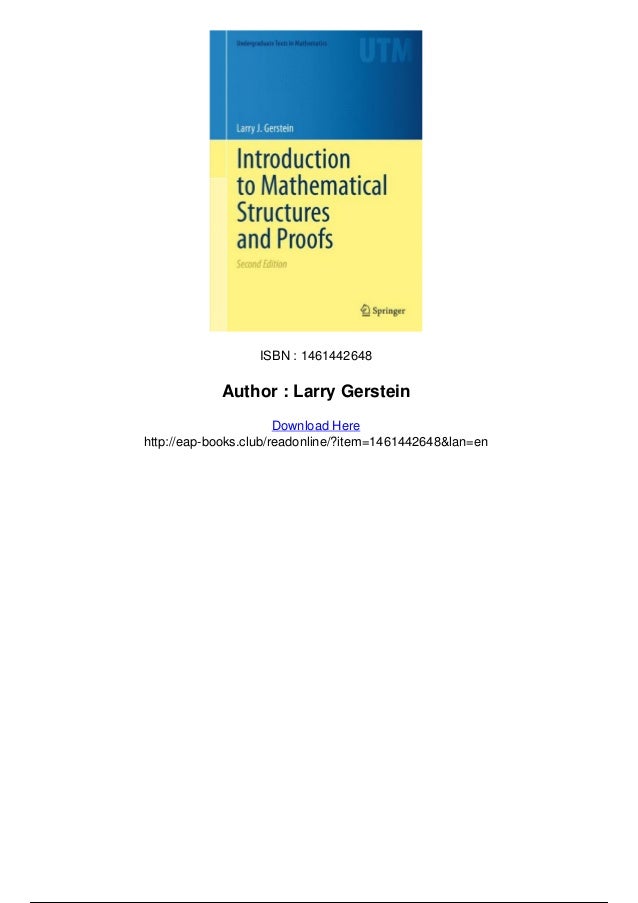 Introduction to mathematical structures and proofs pdf