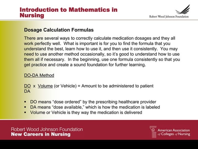 Introduction to mathematics in nursing 2012 | PPTX