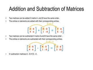 Introduction to matices | PPTX
