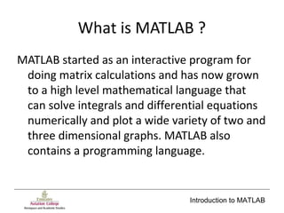 Introduction to matlab | PPT