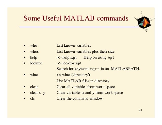 Introduction to matlab