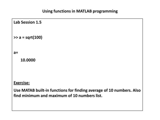Introduction to matlab | PPT