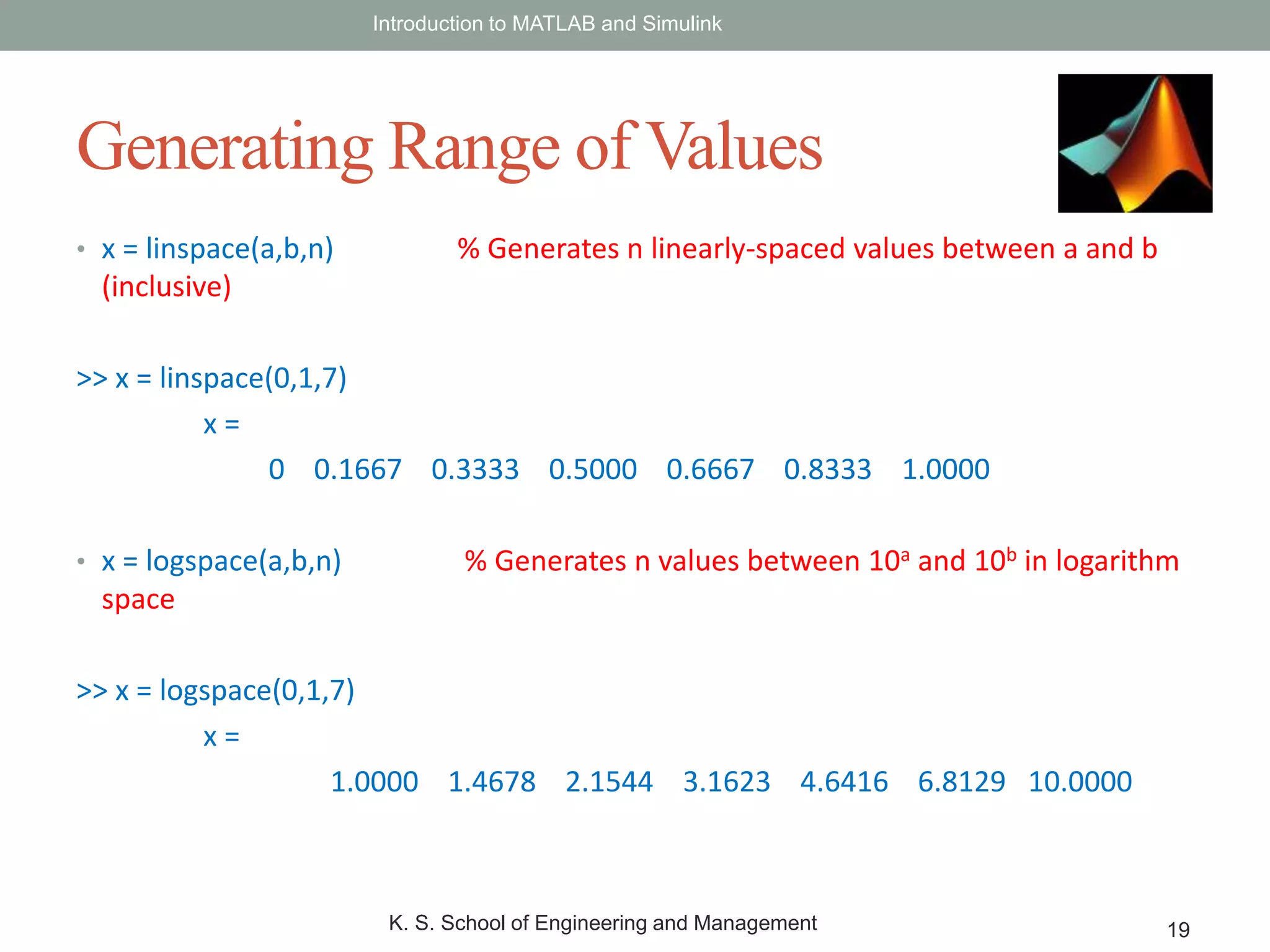 Introduction to MATLAB | PPTX