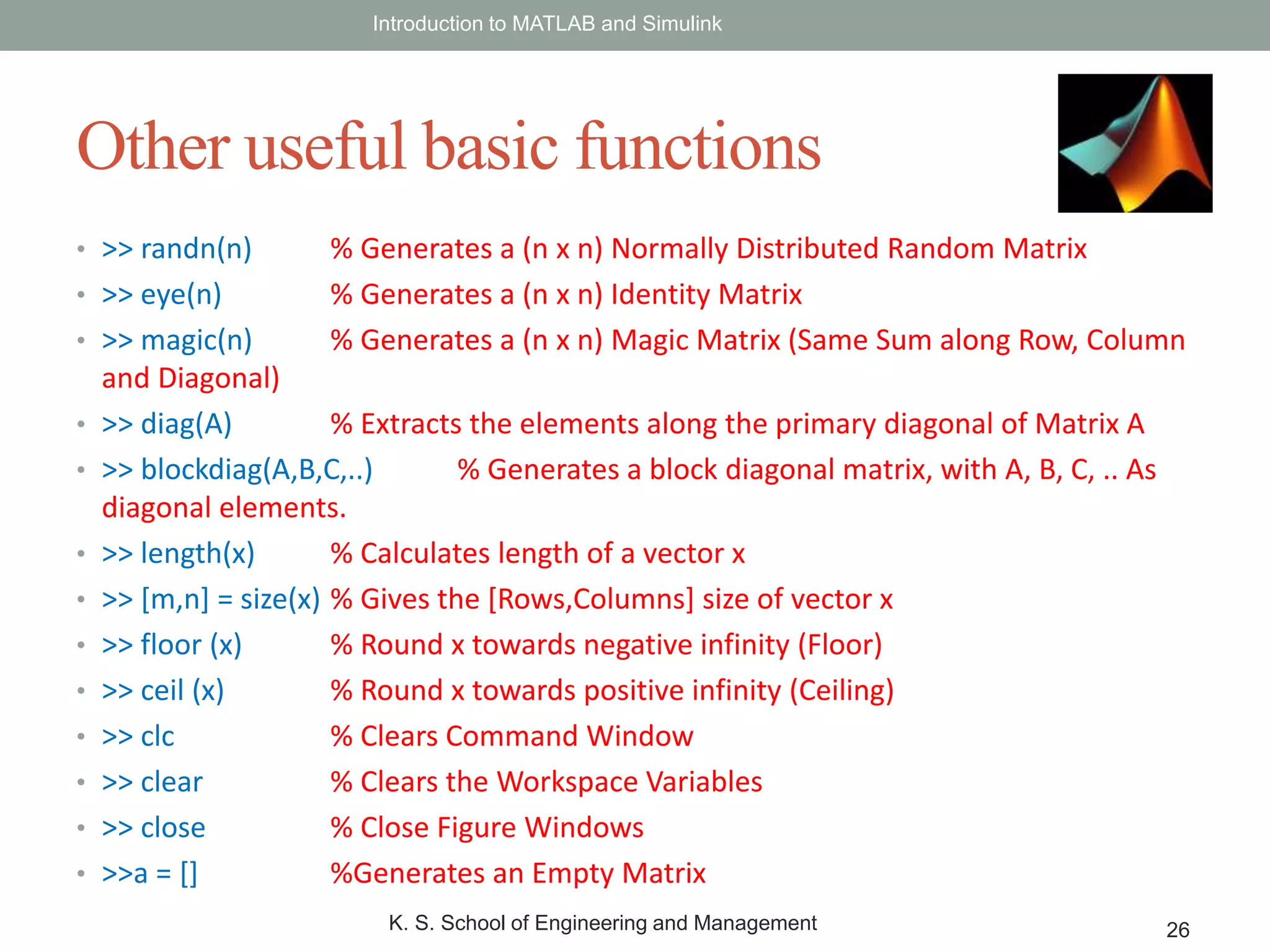 Introduction to MATLAB | PPTX