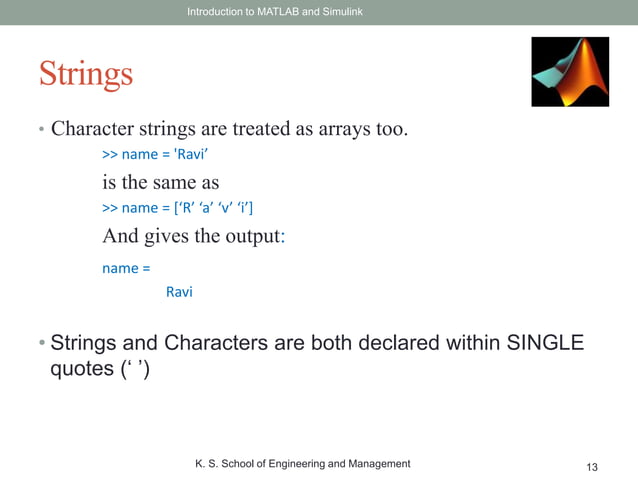Introduction to MATLAB | PPTX