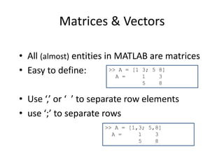 Introduction to matlab | PPTX
