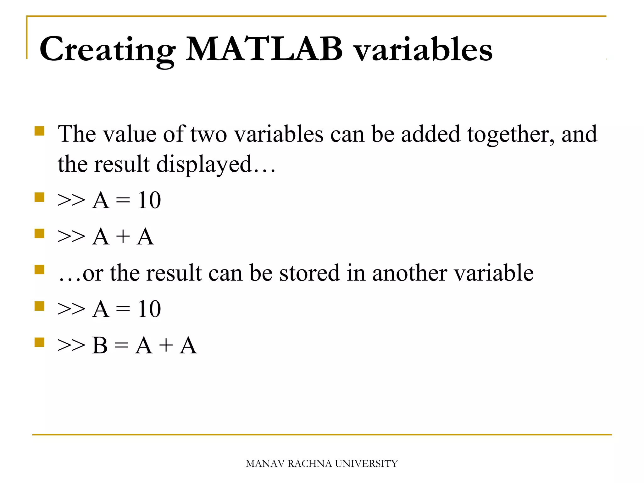 Introduction to Matlab | PPT