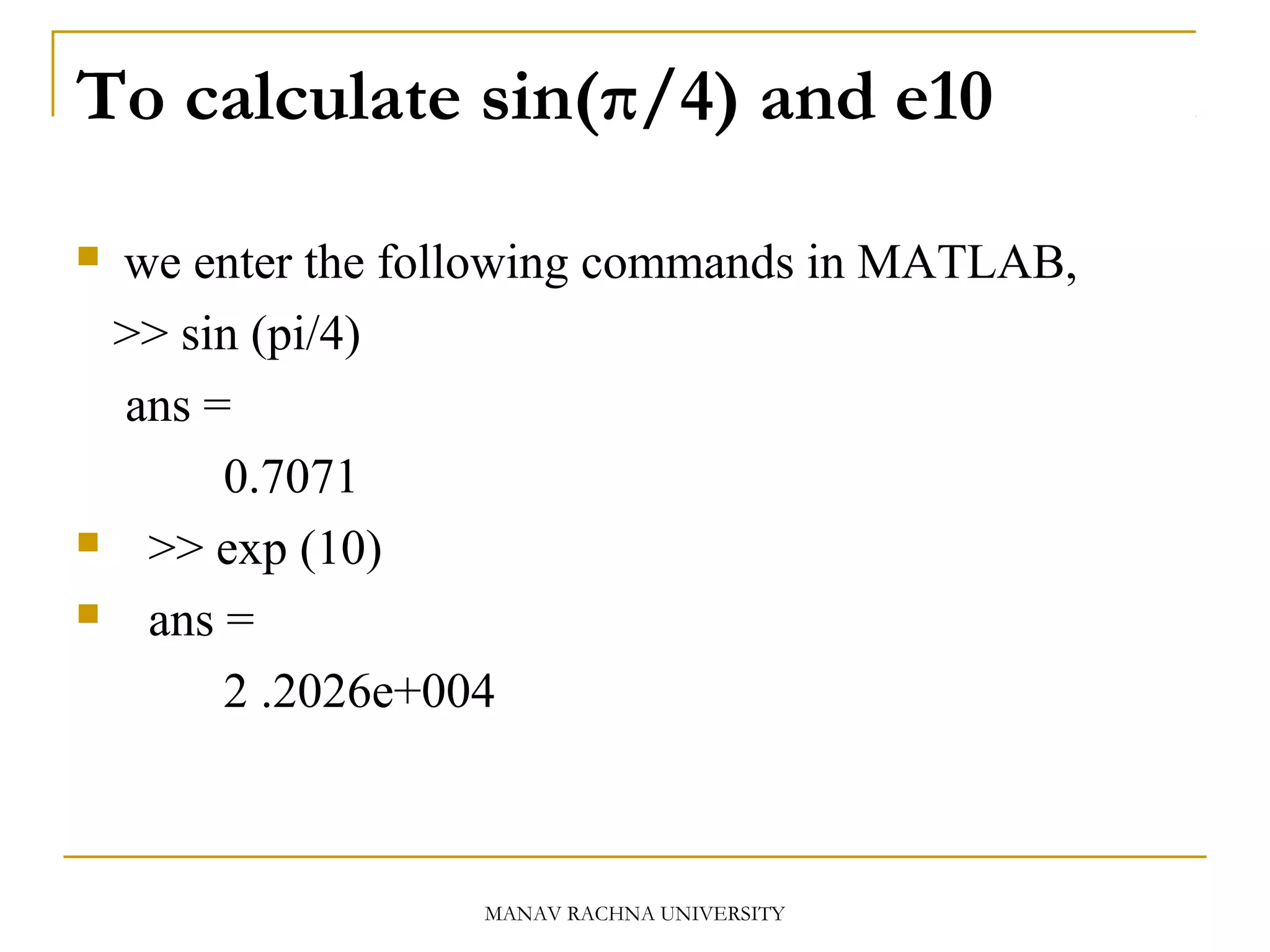 Introduction to Matlab | PPT