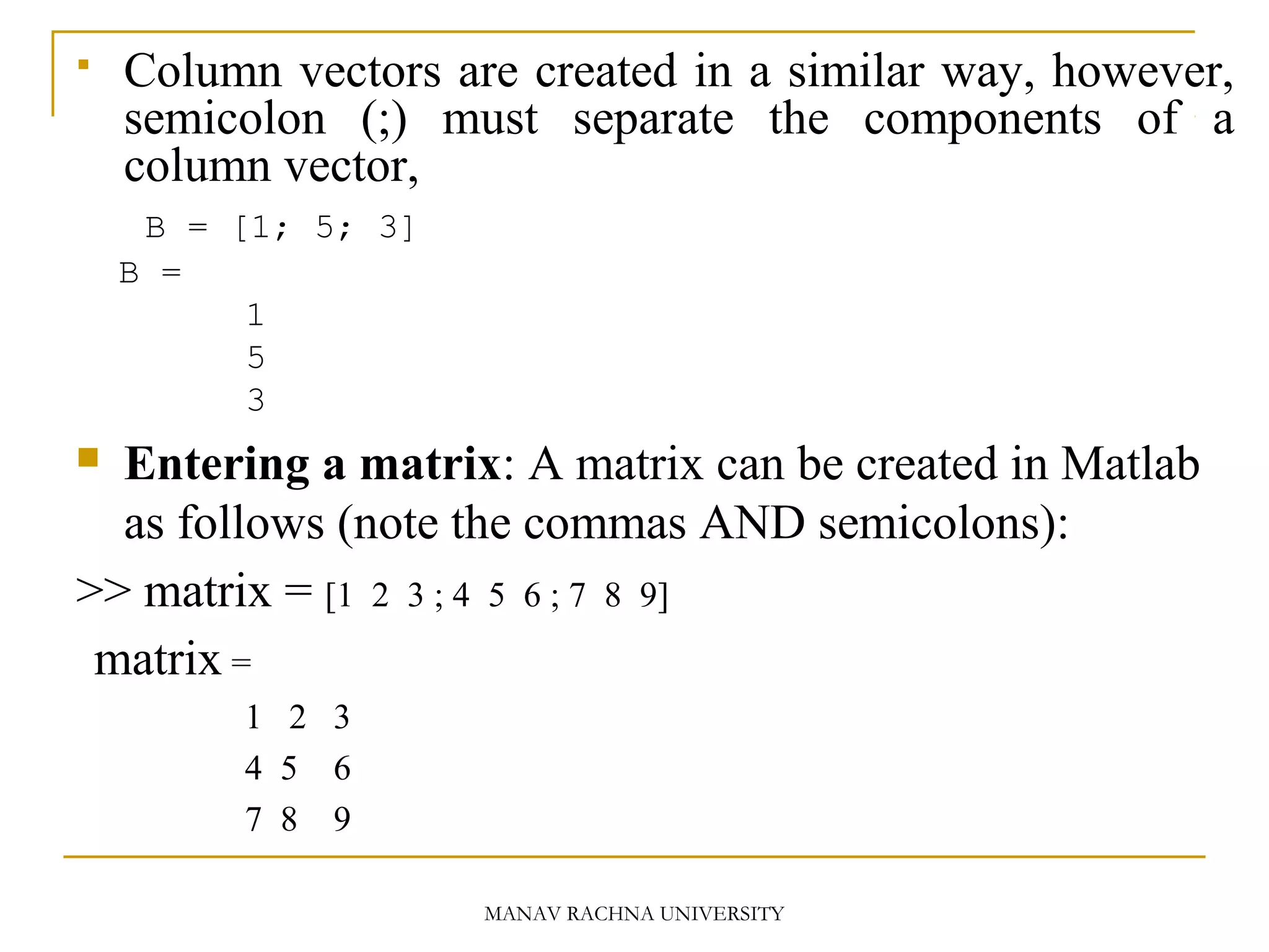 Introduction to Matlab | PPT