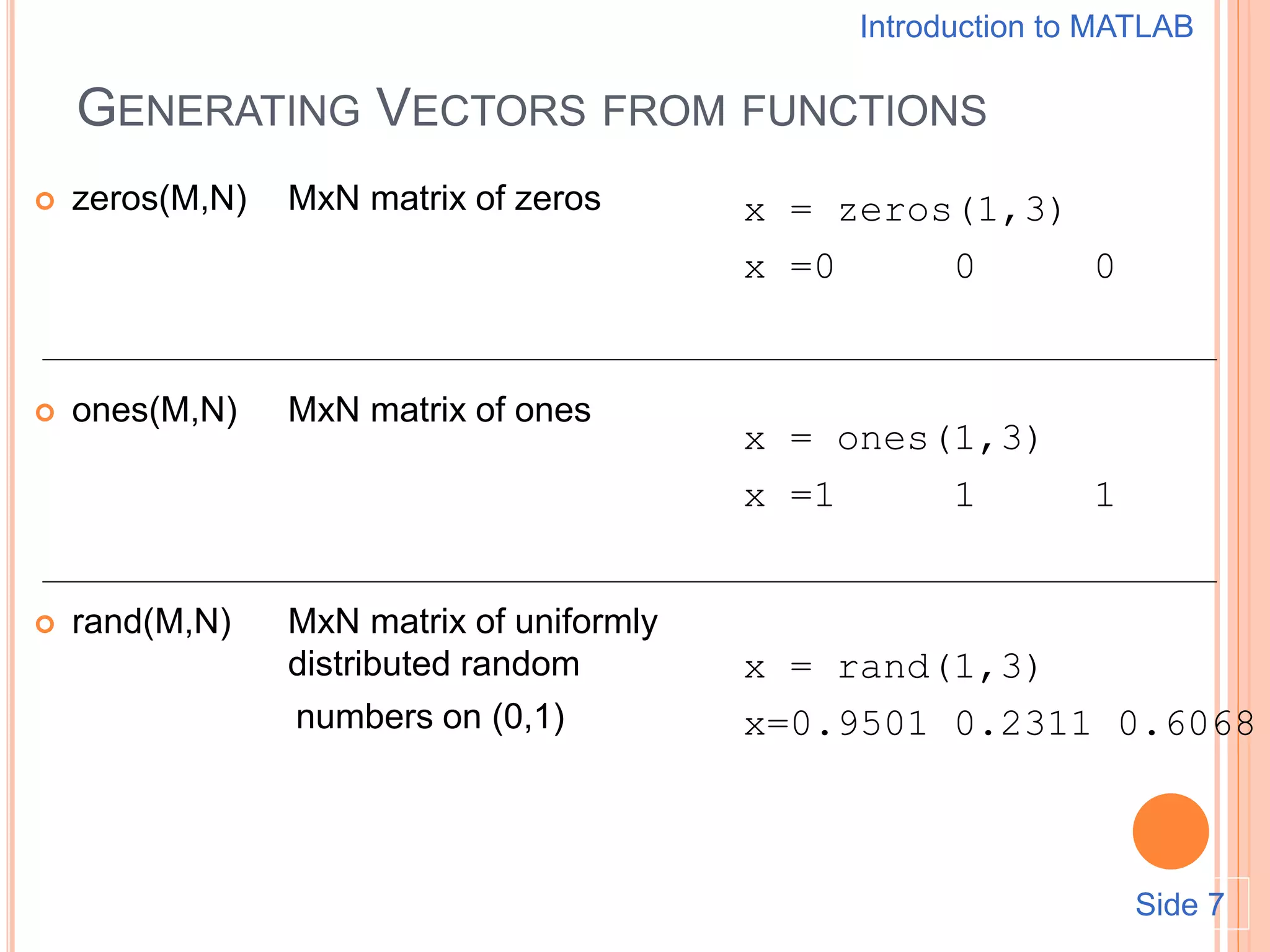 Introduction to matlab | PPTX