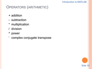 Introduction to matlab | PPT